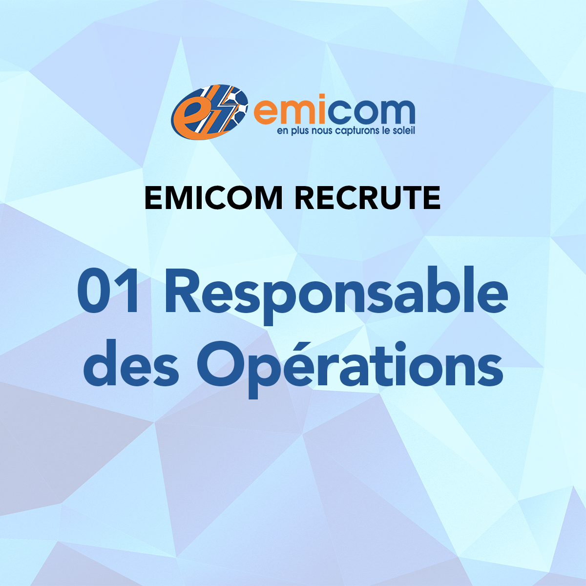 01 Responsable des Opérations - EMICOM MALI